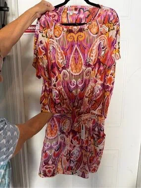 Chico's | Tops | Two Piece Set Chicos Pink Orange Paisley Top And Skirt ...
